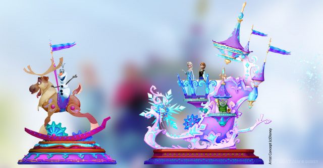 Olaf and Sven will ride upfront Disney Stars on Parade Frozen float ...