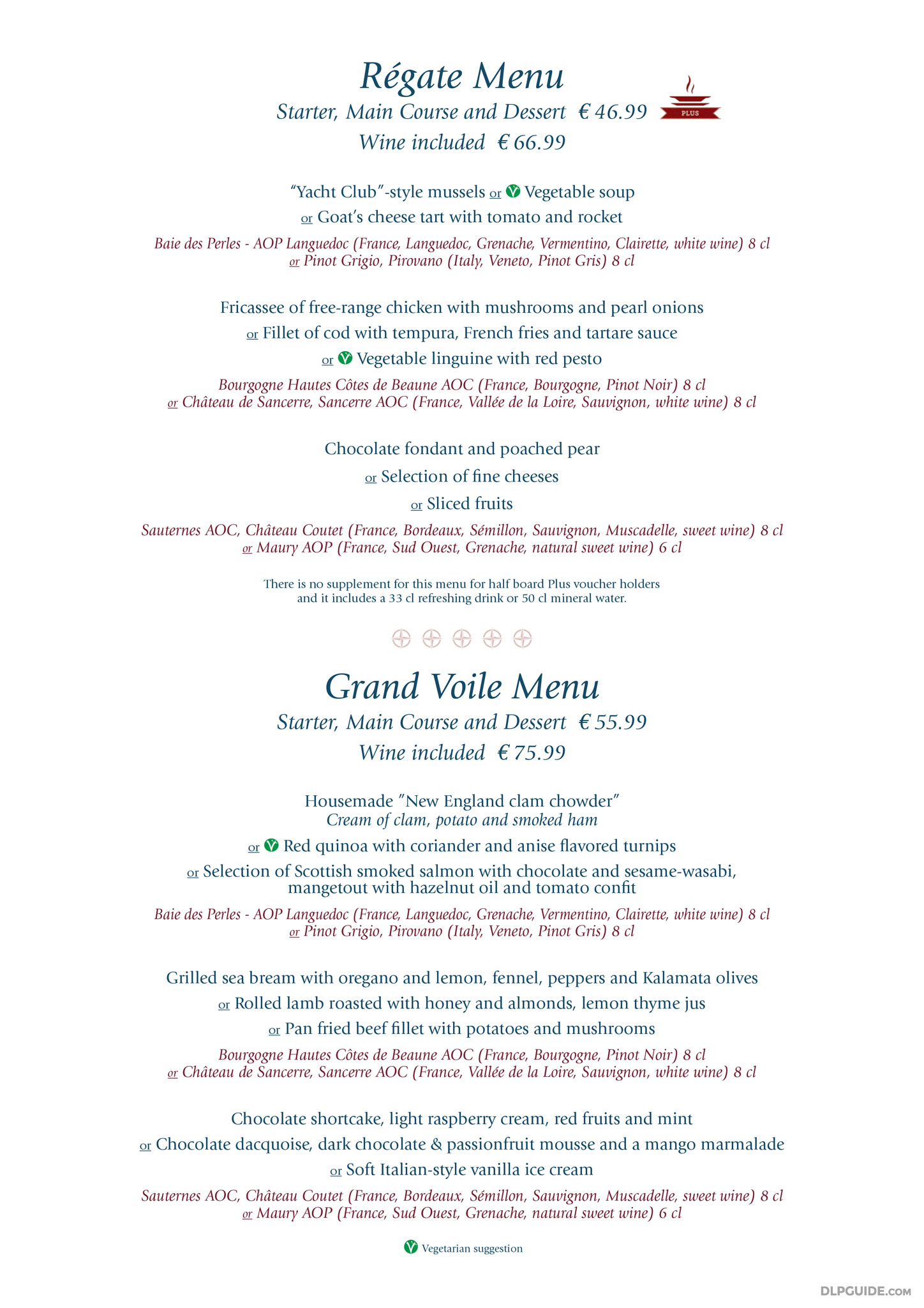 Yacht Club menu — DLP Guide • Disneyland Paris Restaurants, Dining ...