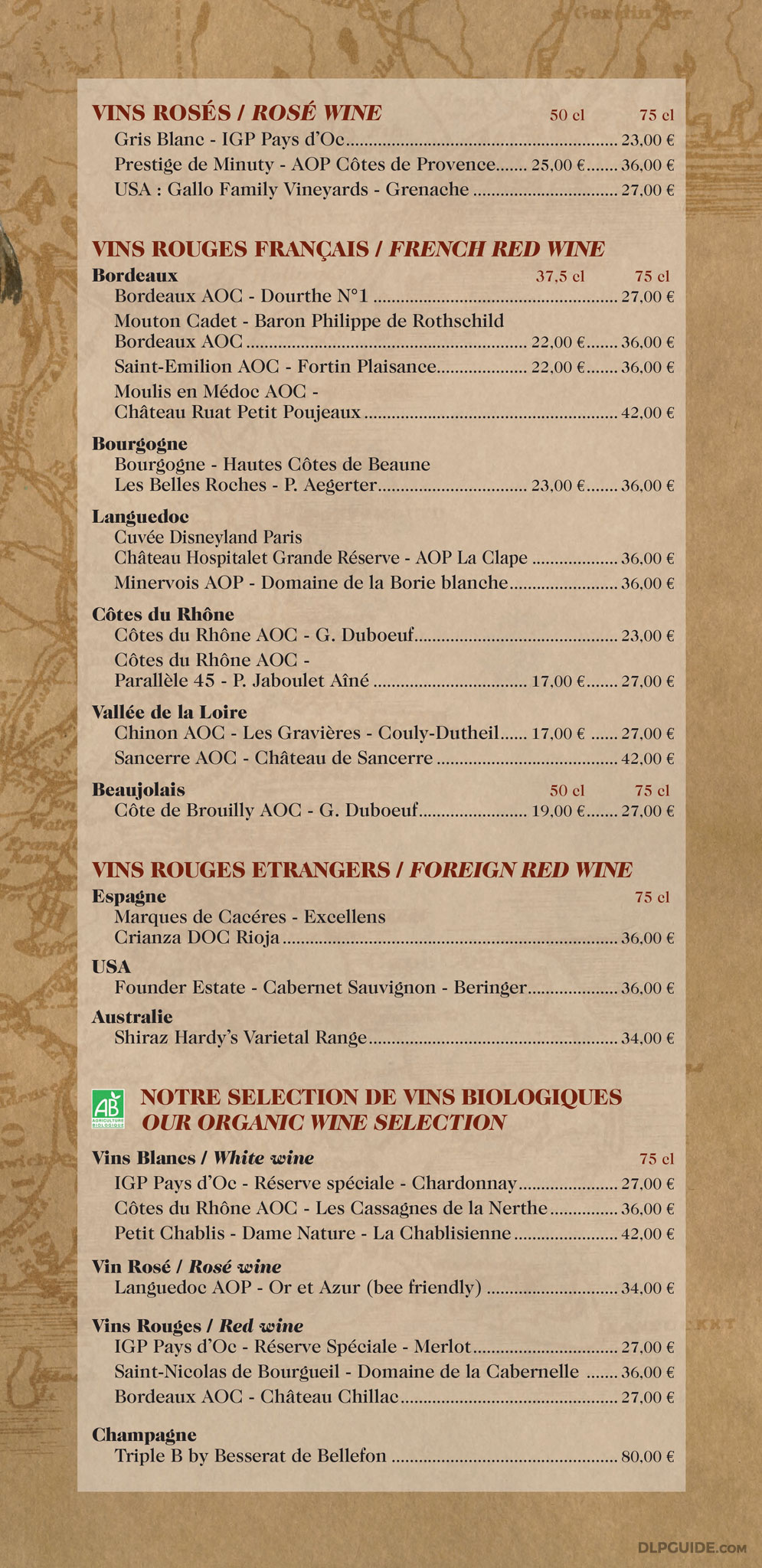 Cape Cod menu — DLP Guide • Disneyland Paris Restaurants, Dining ...
